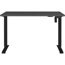 Schreibtisch Athen, elektrisch h&ouml;henverstellbar, Rechteck, T-Fu&szlig;, Memorybedienpanel, B 1200 x T 800 x H 720-1190 mm, graphit/schwarz