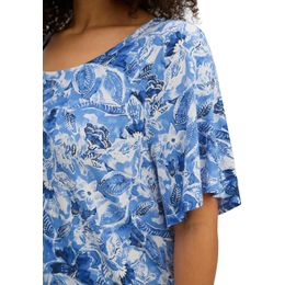 sheego by Joe Browns sheego Gro&szlig;e Gr&ouml;&szlig;en Zipfelshirt mit floralem Print, royalblau-himmelblau-gemustert, Gr&ouml;&szlig;e 48/50 - Damen