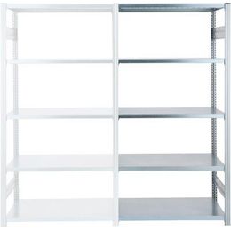 Steckregal ORDO Industry, Anbauregal, modular, 5 Fachb&ouml;den, Fachlast 140 kg, Feldlast 1000 kg, B 1010 x T 635 x H 2500 mm, Stahl verzinkt