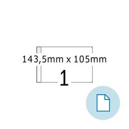 Blattetiketten Herma 8492, permanenthaftend, bedruckbar, B 143,5 x H 105 mm, Papier, wei&szlig;, 2000 St&uuml;ck/2000 Blatt