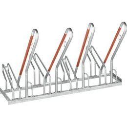Anlehnparker 1-seitig, f&uuml;r Reifen bis B 55 mm, B 1400 x T 385 x H 815 mm, Stahl verzinkt, 4 Einstellpl&auml;tze