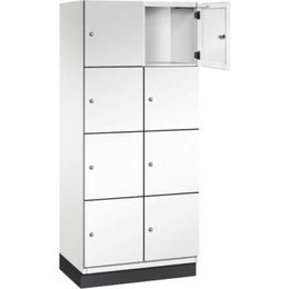 C+P Schlie&szlig;fachschrank Cambio, 2 Abteile, 8 F&auml;cher, mit Sockel, B 800 x T 525 x H 1980 mm, verkehrswei&szlig;