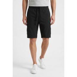 Shorts BOSS Green "S Urbanex-Cargo", Herren, Gr. 56, N-Gr, schwarz (schwarz001), Web, Obermaterial: 100% Elastomultiester, unifarben, regular fit, Hosen Shorts, mit Cargotaschen Cargohose Stretchhose Businesshose Anzughose
