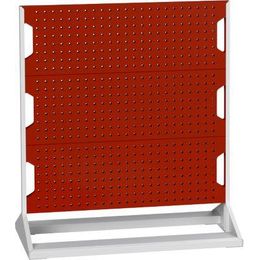 Bott station&auml;res Lochplatten-System Perfo Rack, 6 Lochplatten, B 1000 x T 550 x H 1125 mm, Stahl, lichtgrau RAL 7035/purpurrot RAL 3004