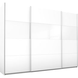 Schwebet&uuml;renschrank Rauch "Quadra Schrank Schlafzimmerschrank in vielen Breiten", wei&szlig; (wei&szlig;, wei&szlig;glas), B:315cm H:230cm T:62cm, Holzwerkstoff, Schr&auml;nke, Schwebet&uuml;renschrank, Kleiderschrank Garderobenschrank mit Glaselementen