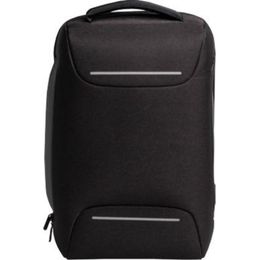 Exacompta Exactive&reg; Laptop-Schalenrucksack, 16 l, RPET, f&uuml;r Laptops bis 16&Prime;, USB-Anschluss, diebstahlsicher, wasserdicht, reflektierend, schwarz