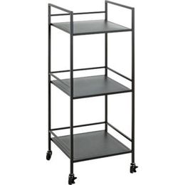 Mobiler Beistelltisch HAKU, 3 Ablagen mit jeweils bis zu 8 kg Tragkraft, B 350 x T 350 x H 920 mm, Stahl/Metall, schwarz