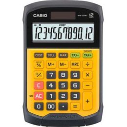 Casio Tischrechner WM-320MT, 12 Stellen, 1 Zeile, LC-Display, Steuerberechnung, Gewinnermittlung, Batterie-/Solarbetrieb, B 109 x H 169 mm, gelb-schwarz