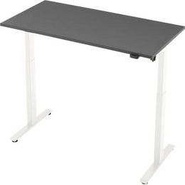 Schreibtisch, elektrisch h&ouml;henverstellbar, Rechteck, T-Fu&szlig;, B 1300 x T 650 x H 720-1200 mm, graphit/wei&szlig;