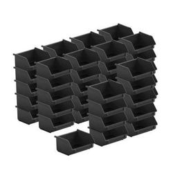 Sch&auml;fer Shop SSI Sch&auml;fer Sichtlagerkasten Serie ENTRY 110, Kunststoff, L 92 x B 102 x H 51 mm, 0,26 L, schwarz, 50 St&uuml;ck