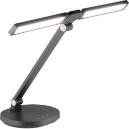 Alco LED-Schreibtischlampe mit Fu&szlig;, 5 Stufen dimmbar, 3.500&ndash;4.500 K, CRI 95, 810 lm, 10 W, dunkelgrau