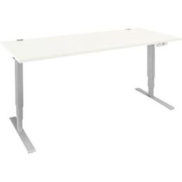 Sch&auml;fer Shop Sch&auml;fer Shop Genius Schreibtisch AERO FLEX, elektrisch h&ouml;henverstellbar, Rechteck, T-Fu&szlig;, B 1600 x T 800 x H 620-1280 mm, wei&szlig;/wei&szlig;alu