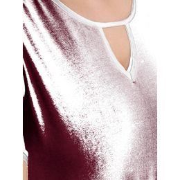 sheego Gro&szlig;e Gr&ouml;&szlig;en Shirt in leicht ausgestellter Form, bordeaux-schwarz, Gr&ouml;&szlig;e 52/54 - Damen