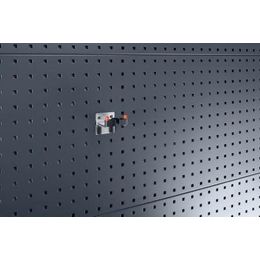 Bott Doppel-Werkzeugklemme Perfo, flexibel &Oslash; 25-40 mm, mit Grundplatte, B 85 x T 92 x H 69 mm, Metall verzinkt/Gummi, silber-schwarz