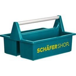Sch&auml;fer Shop Sch&auml;fer Shop Pure Tragekasten Carry, 8 l, bis 4,5 kg, 2 F&auml;cher mit Lineal, B&uuml;gelgriff, L 395 x B 290 x H 215 mm, Polypropylen, petrol