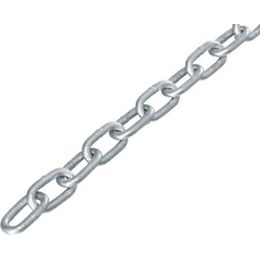 Absperrkette, ⌀ 6 mm x 10 m, f&uuml;r Innen- & Au&szlig;enbereich, feuerverzinkter Stahl, hoher Korrosionsschutz, silber