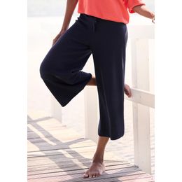 Loungehose ELBSAND, Damen, Gr. 44/46, N-Gr, marine, Feinstrick, Obermaterial: 55% Baumwolle, 45% Nylon, unifarben, Hosen Loungehose, aus weichem Feinstrick, Topseller