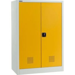 Sch&auml;fer Shop Sch&auml;fer Shop Select Umweltschrank, B 950 x T 500 x H 1585 mm, 2 Wannen &agrave; 18 Liter + WHG‑Wanne 11 Liter, lichtgrau/goldgelb