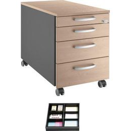Sch&auml;fer Shop Sch&auml;fer Shop Select Rollcontainer 1233, Lichtgrau/Wei&szlig;alu, inkl. Trennstegen f&uuml;r Schubladen
