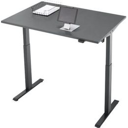 Schreibtisch, elektrisch h&ouml;henverstellbar, Rechteck, T-Fu&szlig;, B 1200 x T 800 x H 720-1200 mm, graphit/schwarz