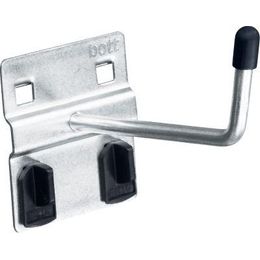 Bott B&uuml;gelhaken Perfo Plus, B 75 mm, erh&ouml;htes Hakenende, mit breiter Grundplatte, Metall verzinkt, silber, 5 St&uuml;ck