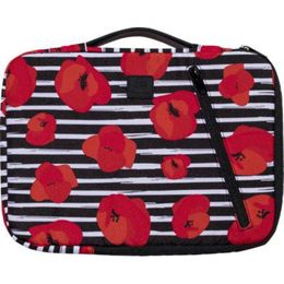 Exacompta Laptoph&uuml;lle Sleeve 13&ndash;14 Zoll Mohnblume, gepolstert, Eckschutz, versenkbarer Griff, Fronttasche, recycelt