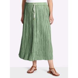 sheego Gro&szlig;e Gr&ouml;&szlig;en Sommerrock mit Crinkle-Effekt, eucalyptus, Gr&ouml;&szlig;e 58 - Damen