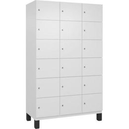 C+P Schlie&szlig;fachschrank Cambio, 3 Abteile, 18 F&auml;cher, auf F&uuml;&szlig;en, B 1200 x T 525 x H 1980 mm, verkehrswei&szlig;