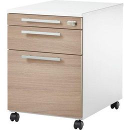 Sch&auml;fer Shop Sch&auml;fer Shop Select Rollcontainer SET UP, 1 Schublade, 1 Utensilienauszug, HR-Auszug, B 432 x T 580 x H 595 mm, wei&szlig;/eiche