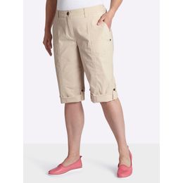sheego Gro&szlig;e Gr&ouml;&szlig;en 3/4-Hose mit Krempelfunktion, sand, Gr&ouml;&szlig;e 46 - Damen