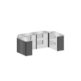SCHULTE LAGERTECHNIK erweiterbares Thekensystem MULTIplus Set 3, U-Form, 1 x Startmodul/2 x Mittelmodul/2 x Eckmodul/1 x Endmodul, mit Arbeitsplatten