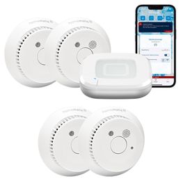 homematic IP Smart-Home-Zubeh&ouml;r "Starter Set Rauchwarnmelder - Rauchmelder 4 R&auml;ume", wei&szlig;, B:31cm H:12cm T:37cm, Smart-Home-Stationen, Smart-Home-Zubeh&ouml;r