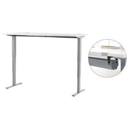 Sch&auml;fer Shop Sch&auml;fer Shop Genius Schreibtisch Aero Flex, elektrisch h&ouml;henverstellbar, B 1600 x T 800 x H 620-1280 mm, wei&szlig;/wei&szlig;alu + Kabelkanal