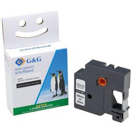 G&G Schriftband G&G, kompatibel zu Dymo D1/S0720610/45021, wei&szlig; auf schwarz, selbstklebend, Kunststoff, L 7 m x B 12 mm, 1 St&uuml;ck
