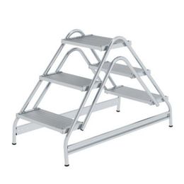 Munk Arbeitspodest, 2 x 3 Stufen Aluminium, stabile Rohrkonstruktion, 400 &times; 300 mm Trittfl&auml;che, 200 mm Stufen, rutschfeste Kunststoffschuhe, 150 kg