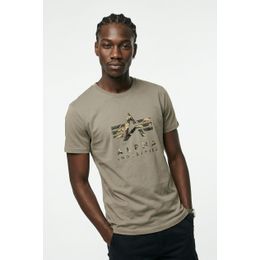Kurzarmshirt Alpha Industries "Camo PP T", Herren, Gr. L, gr&uuml;n (olive), Single Jersey, Obermaterial: 100% Baumwolle, bedruckt, regular fit normal, Rundhals, Shirts Kurzarmshirt, Topseller