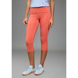 Caprileggings FAYN SPORTS, Damen, Gr. 46, N-Gr, burnt sienna, Doubleface, Obermaterial: 77% Polyester, 23% Elasthan, eng 3/4-L&auml;nge, Hosen Caprileggings, mit Figur formenden N&auml;hten und hohem Bund