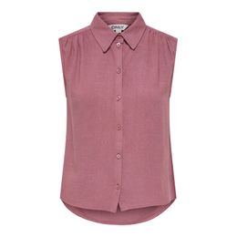 Blusentop Only "ONLSIESTA S/L LINEN BL SHIRT PNT NOOS", Damen, Gr. M, rose braun, Web, Obermaterial: 80% Viskose, 20% Leinen, unifarben, regular fit normal, Blusen Blusentop, mit Leinen