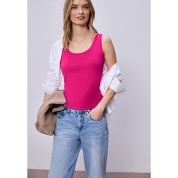 Tanktop Street One "Style Anni", Damen, Gr. 46, magenta dream, Jersey, Obermaterial: 48% Baumwolle, 48% Modal, 4% Elasthan, unifarben, regular fit taillenlang, Rundhals, Tops Tanktop, mit Stretchanteil
