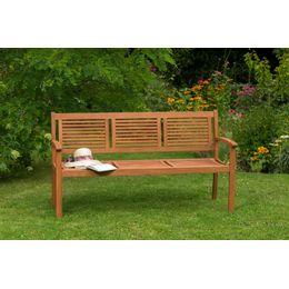 Gartenbank Merxx "Cordoba", braun, B:160cm H:90cm T:58cm, Massivholz, Sitzb&auml;nke, Gartenbank, 3-Sitzer