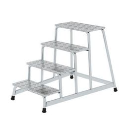 Munk Arbeitspodest, Aluminium, verschwei&szlig;te Rohrkonstruktion, Warzenblechstufen, rutschfest, Bis 150 kg, Trittfl&auml;che B 550 x T 300 mm, 4-stufig