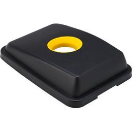 Sch&auml;fer Shop Deckel f&uuml;r Sch&auml;fer Shop Select Abfallbeh&auml;lter mit Volumen 60 l, mit runder &Ouml;ffnung, B 450 x T 335 x H 50-100 mm, Kunststoff, gelb
