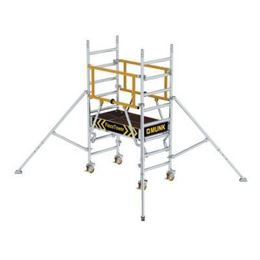 Munk FlexxTower SG Rollger&uuml;st, Aluminium, werkzeuglose Montage, klappbare Dreiecksausleger, Lenkrollen &Oslash; 125 mm, GS-gepr&uuml;ft, Lastklasse 3, 2,10 m