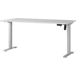 Schreibtisch Profi 2.0, elektrisch h&ouml;henverstellbar, B 1600 x T 800 x H 710 - 1190 mm, lichtgrau/silber