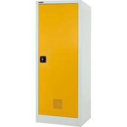Sch&auml;fer Shop Sch&auml;fer Shop Select Umweltschrank, B 600 x T 500 x H 1585 mm, 2 Wannen &agrave; 11 Liter + WHG‑Wanne 7 Liter, lichtgrau/goldgelb