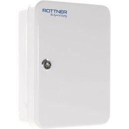 Rottner Schl&uuml;sselkassette SK 10, Zylinderschloss, f&uuml;r 10 Schl&uuml;ssel, B 180 x T 85 x H 250 mm, Stahl, lichtgrau