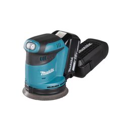 Makita DBO180RTJ Akku-Exzenterschleifer | 18 V / 5 Ah, 2 Akkus + Ladeger&auml;t im MAKPAC| f&uuml;r Holz, Metall und Kunststoffe| mit Drehzahlregelung und Staubbeutel)