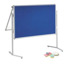 Maul Moderationstafel Pro, klappbar, Textil/Whiteboard, blau + Moderationskarten-Set mit 360 Karten und 200 Pin-Nadeln