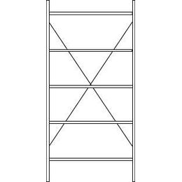 Sch&auml;fer Shop Fachbodenregal SSI Sch&auml;fer R3000, Grundregal, 5 verzinkte B&ouml;den, B 1055 x H 1960 mm, 100 kg