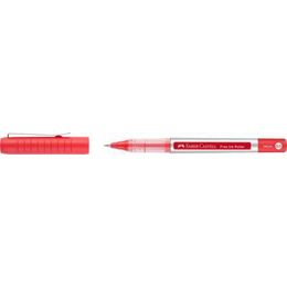 Faber-Castell Faber Castell Tintenroller Free Ink Micro, Schreibfarbe rot, Strichst&auml;rke 0,5 mm, mit Sichtfester und Metallclip, Recycling-Kunststoff, 1 St&uuml;ck
